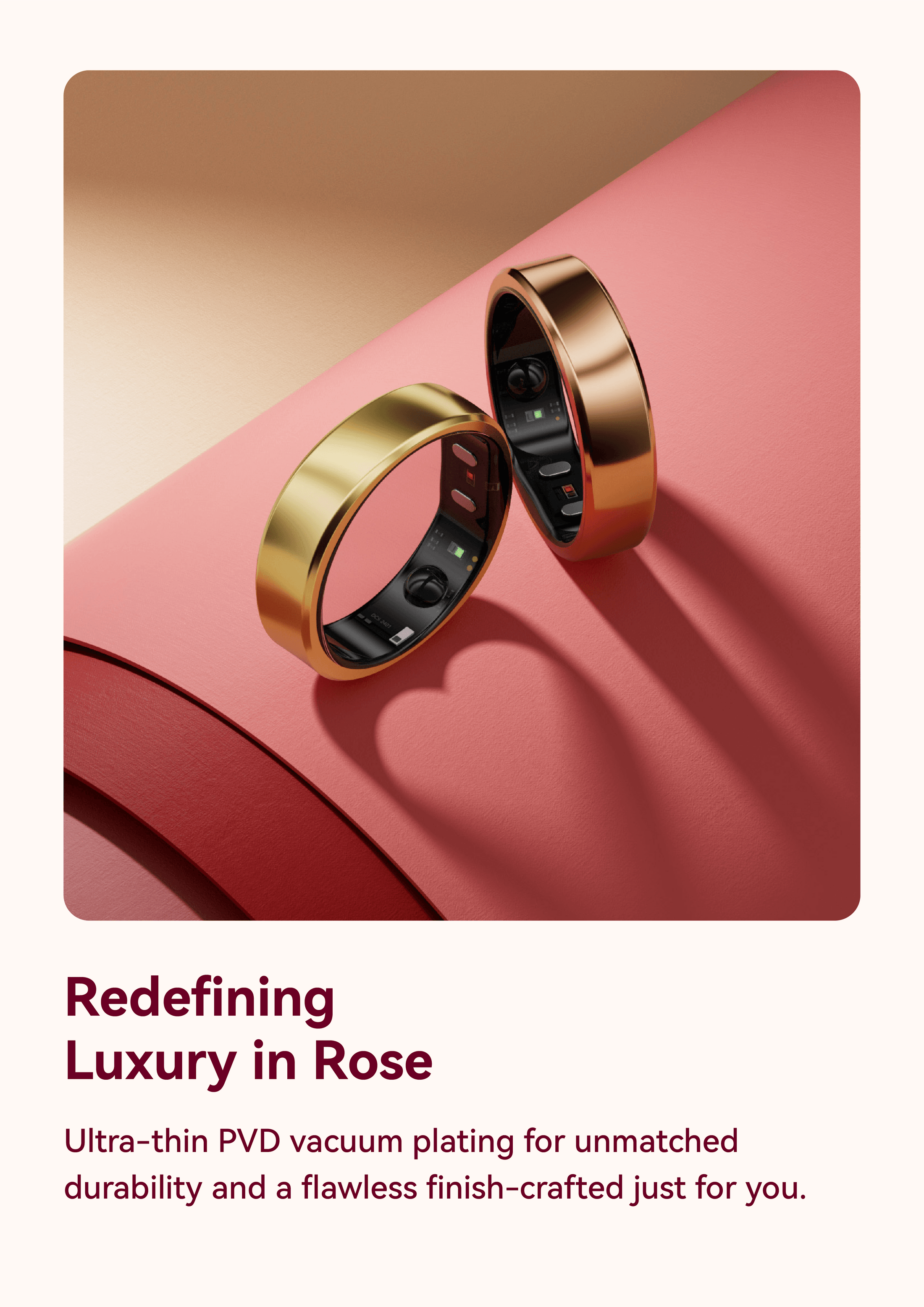 RingConn Gen 2 Rose Gold Smart Ring | Style & Health Tracker