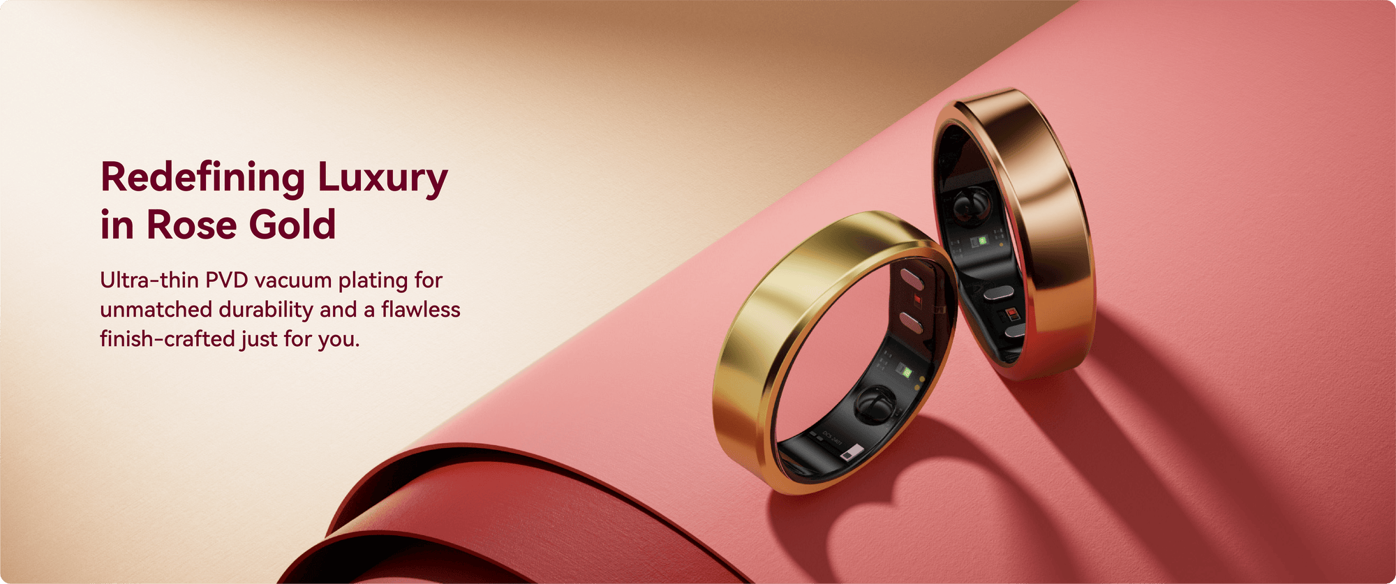 RingConn Gen 2 Rose Gold Smart Ring | Style & Health Tracker