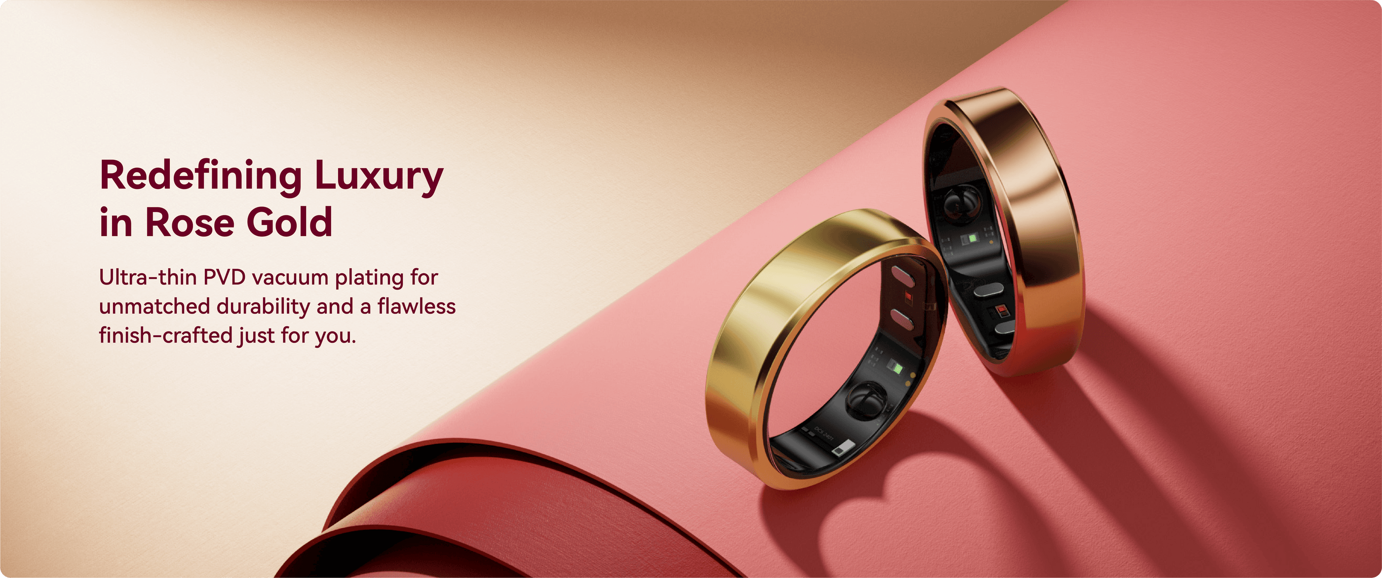 RingConn Gen 2 Rose Gold Smart Ring | Style & Health Tracker